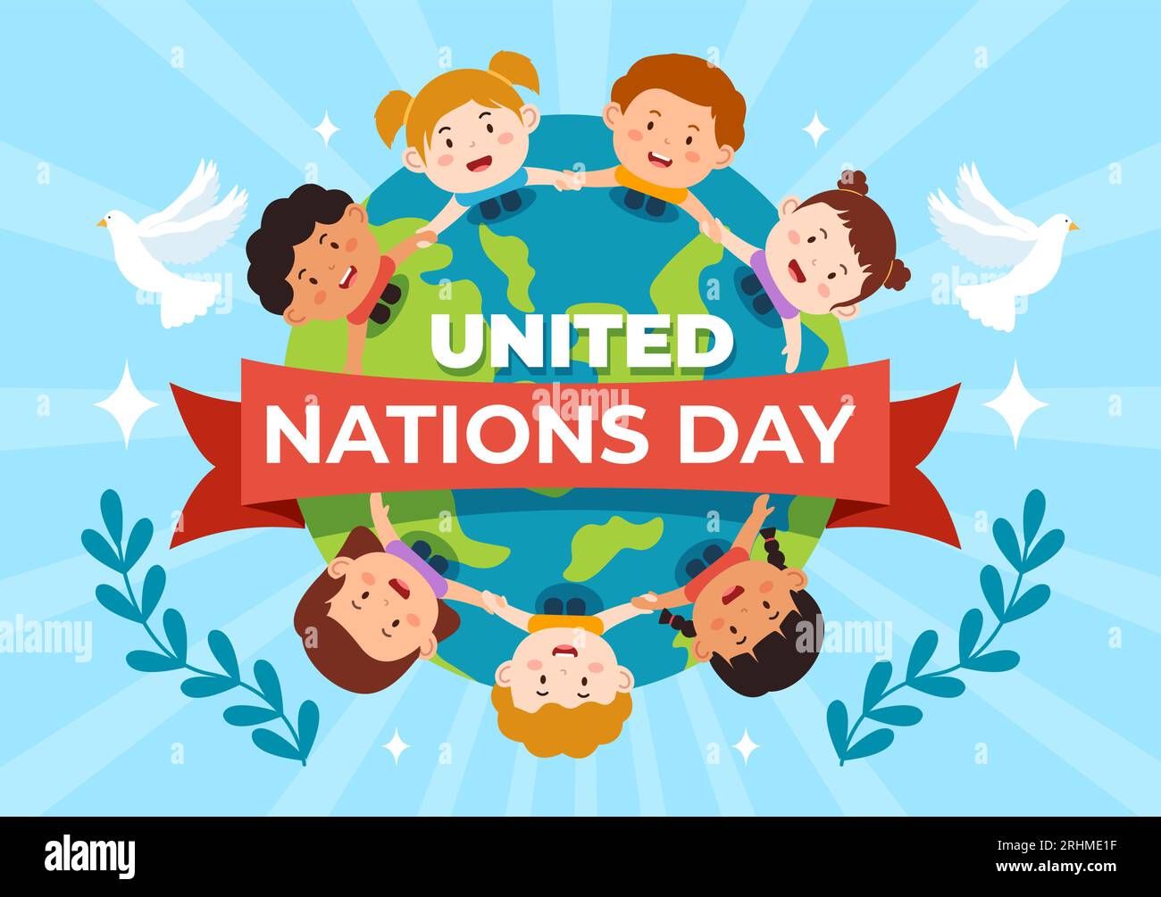 United Nations Day Celebration Vector Illustration on 24 October with ...