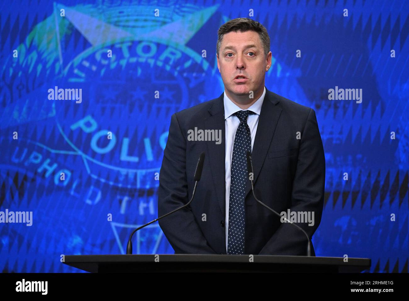 Melbourne, Australia. 18th Aug, 2023. Detective Acting Inspector Leigh ...