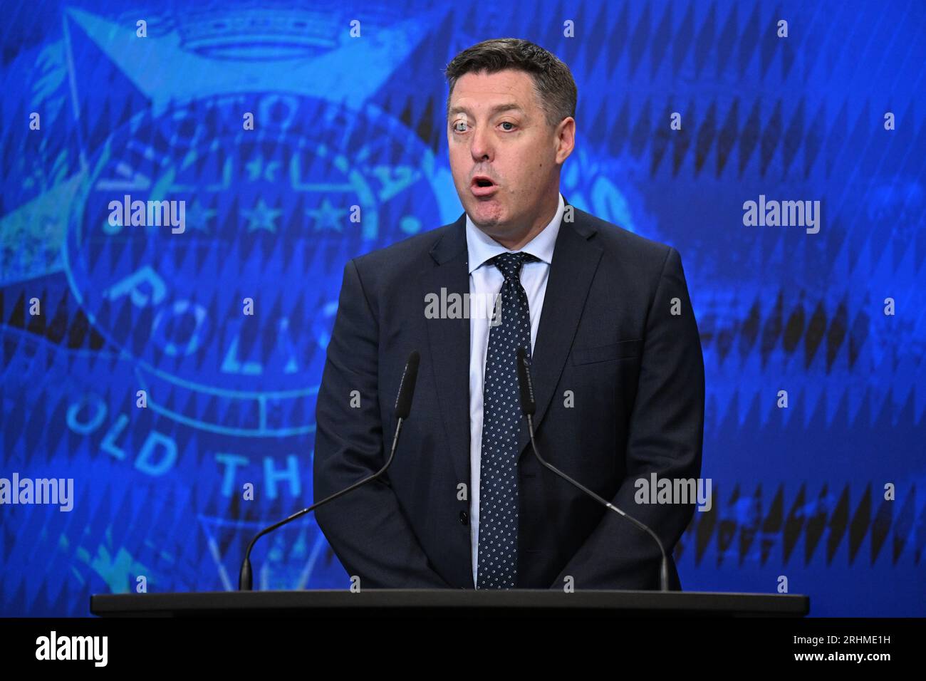 Melbourne, Australia. 18th Aug, 2023. Detective Acting Inspector Leigh ...