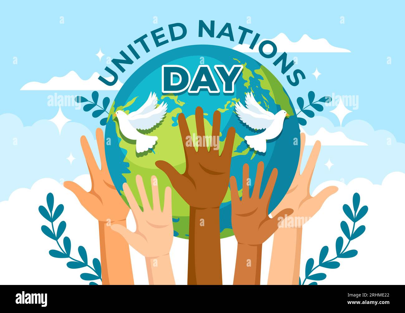 United Nations Day Celebration Vector Illustration on 24 October with ...