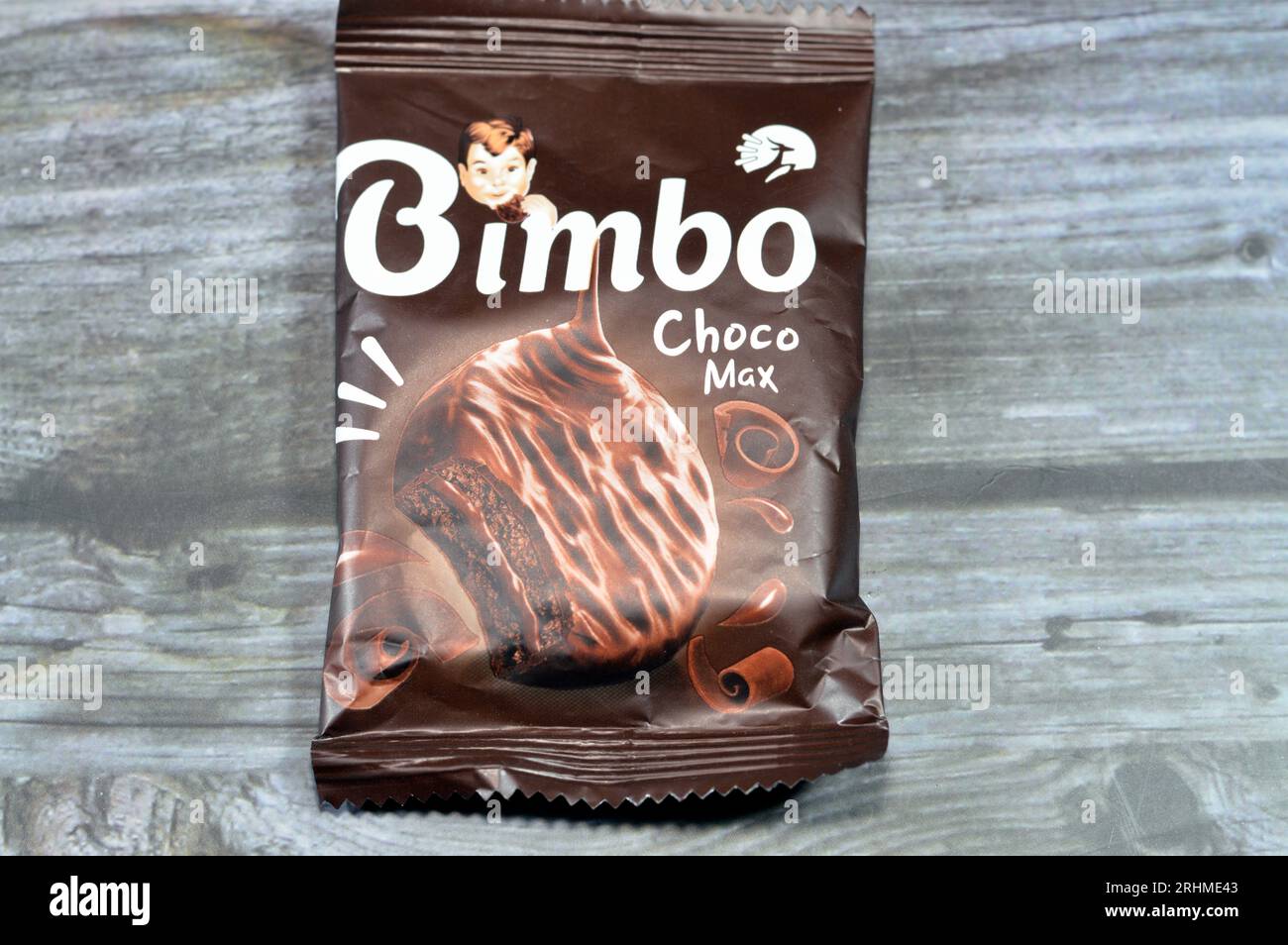 Cairo, Egypt, August 4 2023: Bimbo Choco max chocolate cream biscuit, Tasty and delicious ...