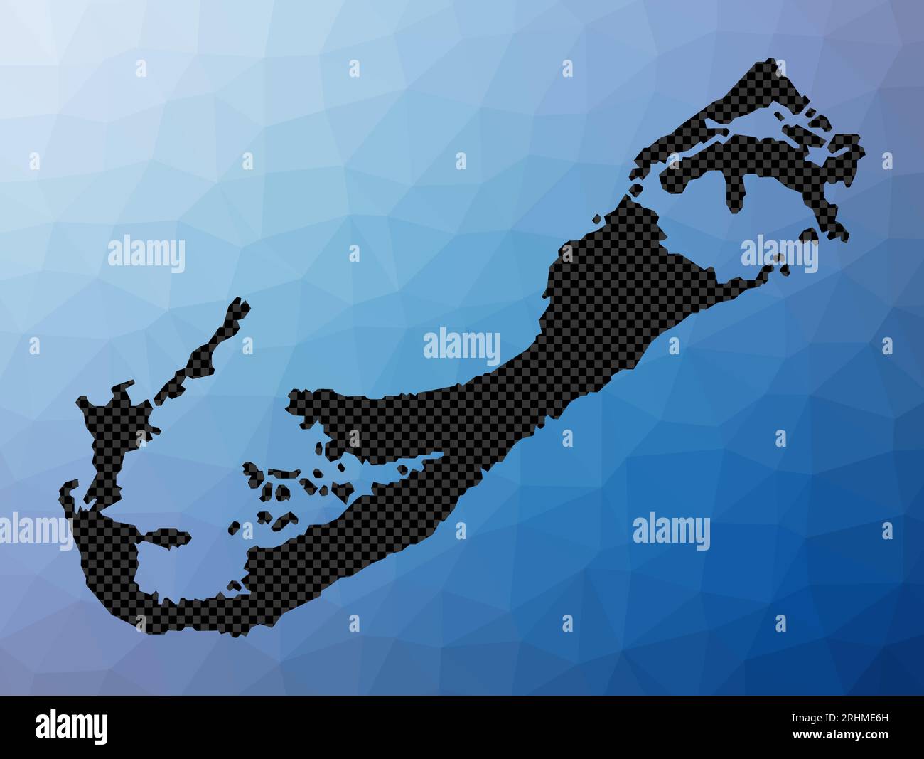 Bermuda geometric map. Stencil shape of Bermuda in low poly style ...