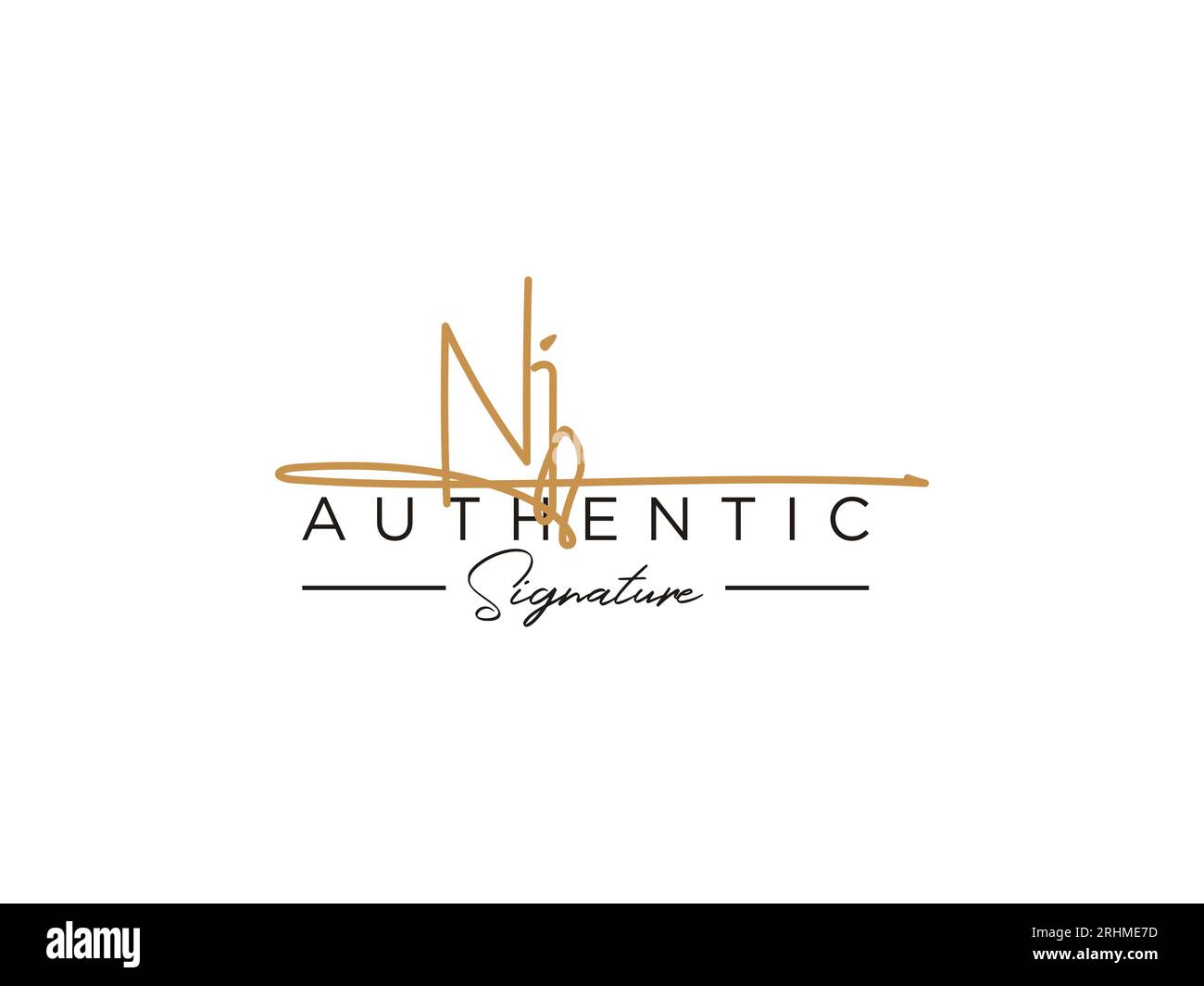 NJ Signature Logo Template Vector Stock Vector Image & Art - Alamy