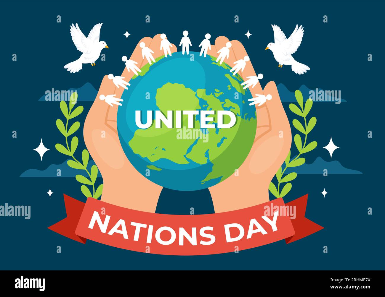 United Nations Day Celebration Vector Illustration on 24 October with ...