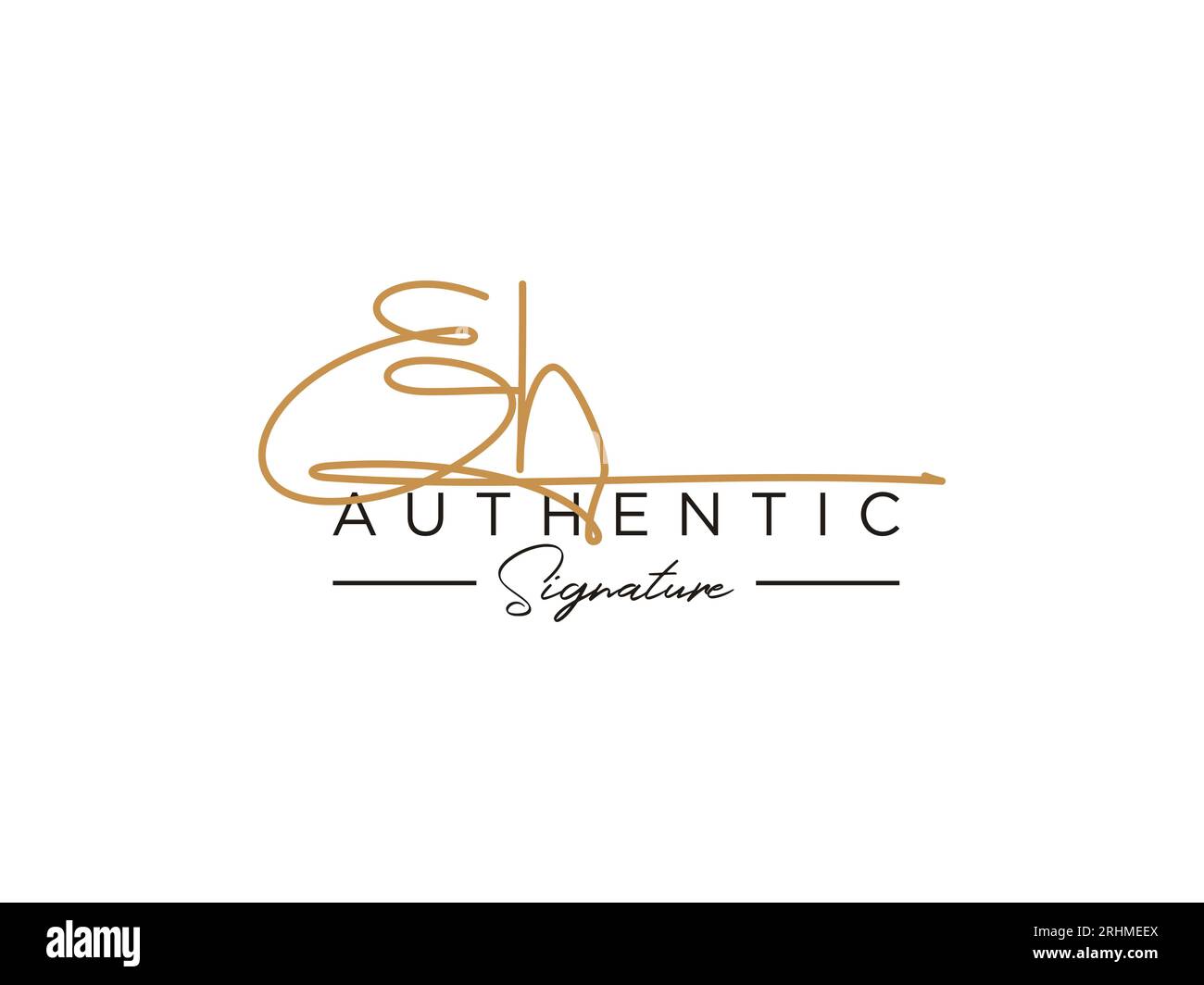 Eh Signature Logo Template Vector Stock Vector Image And Art Alamy