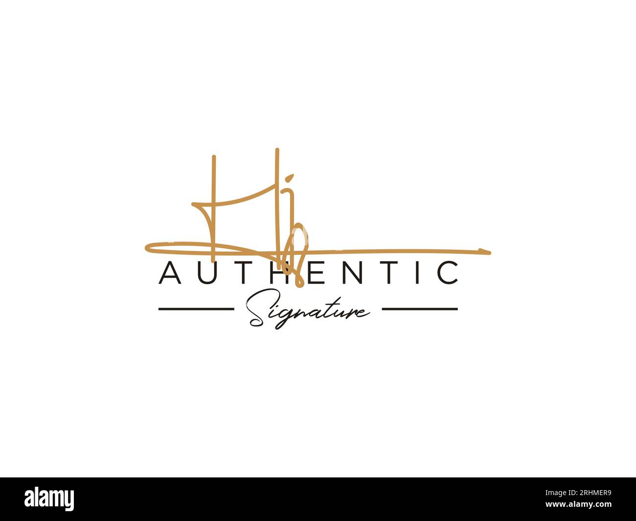 HJ Signature Logo Template Vector Stock Vector Image & Art - Alamy
