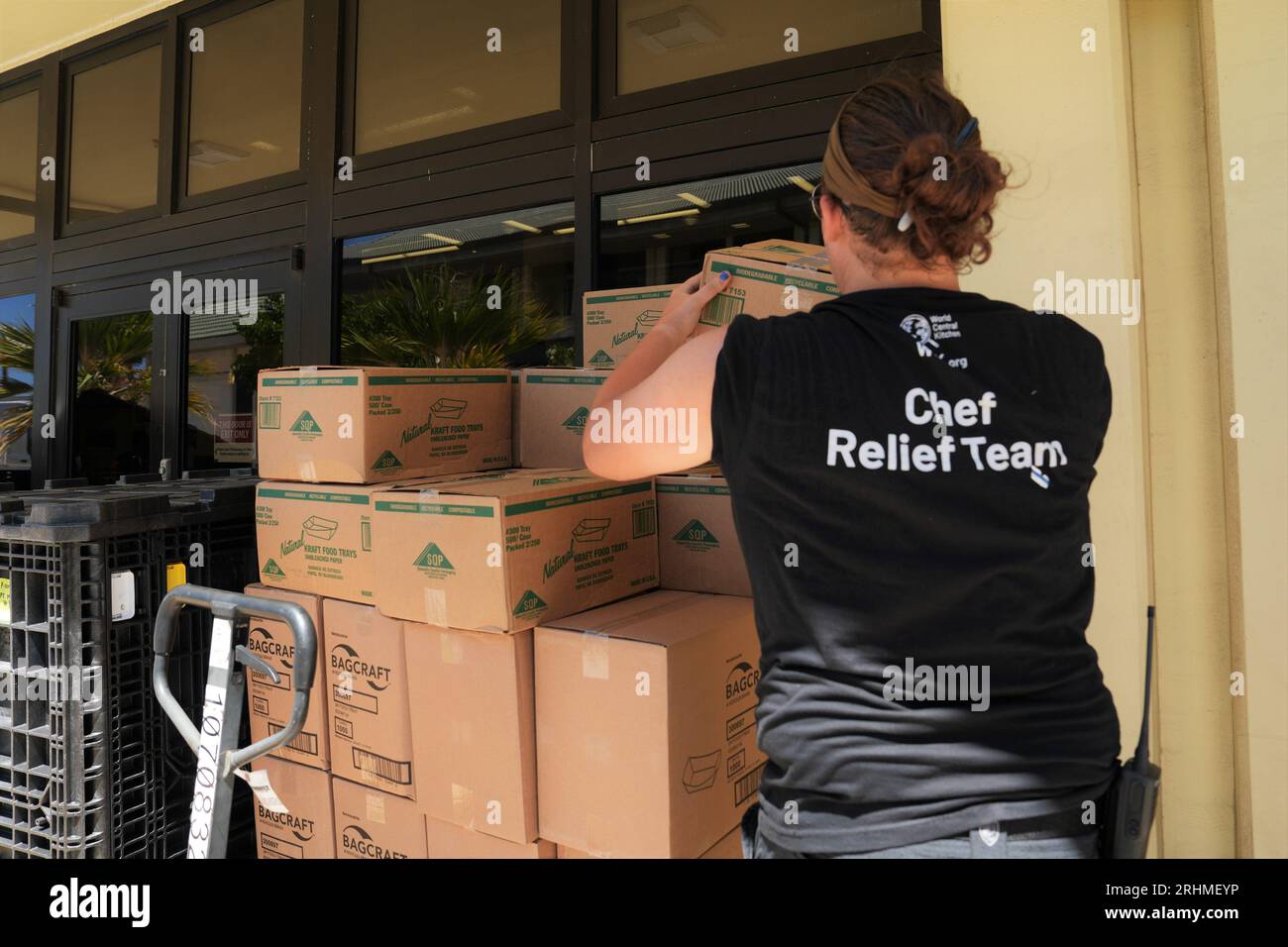 Maui, Hawaii (Aug. 16, 2023) - Supplies arrive at a FEMA staging area ...