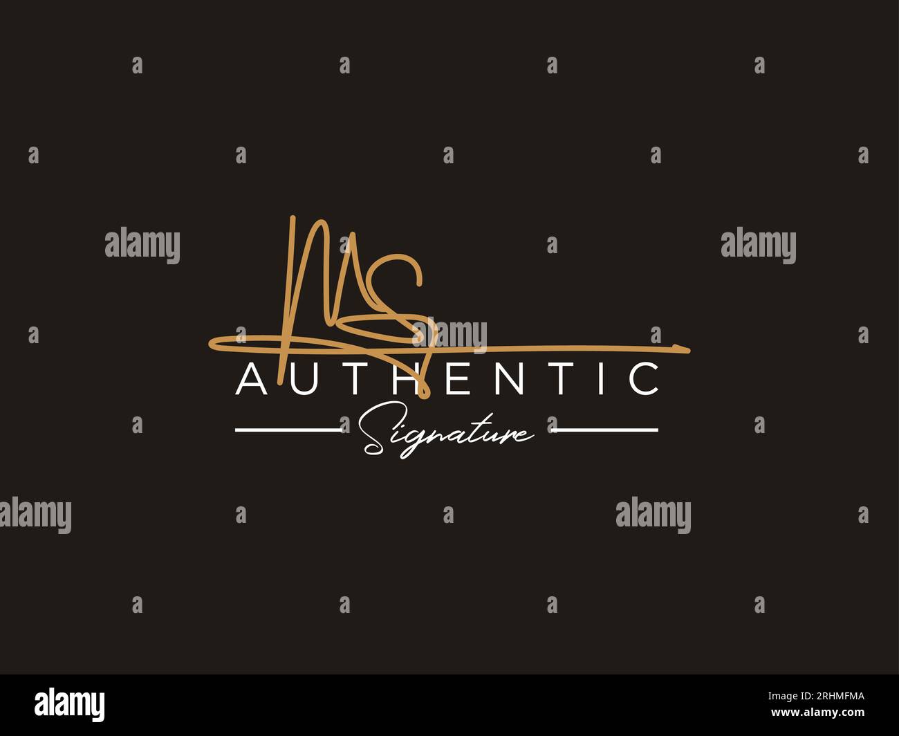 MS Signature Logo Template Vector Stock Vector Image & Art - Alamy