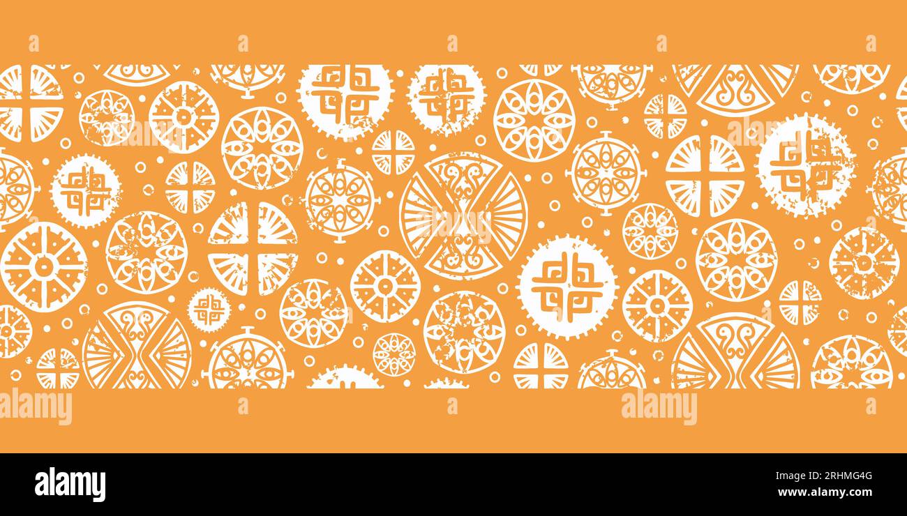 Circle abstract motif tribal pattern yellow, vector illustration ...