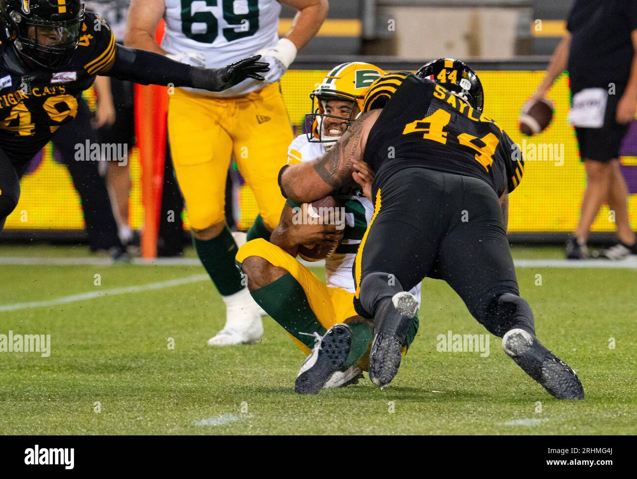 Hamilton, Can. 17th Aug, 2023. Hamilton Tiger Cats defensive tackle ...