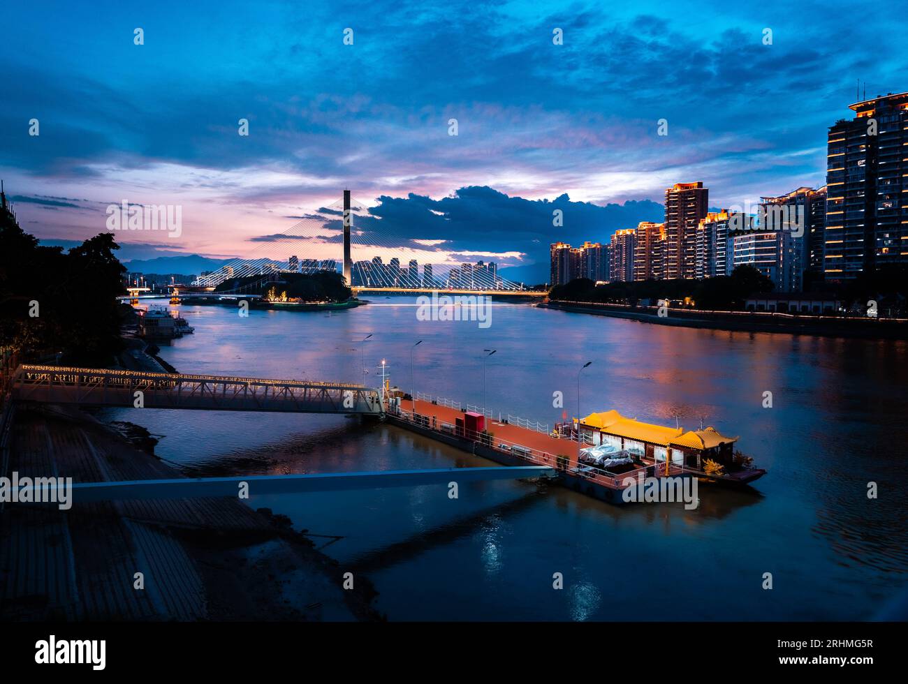 Fuzhou City skyline at night Stock Photo - Alamy