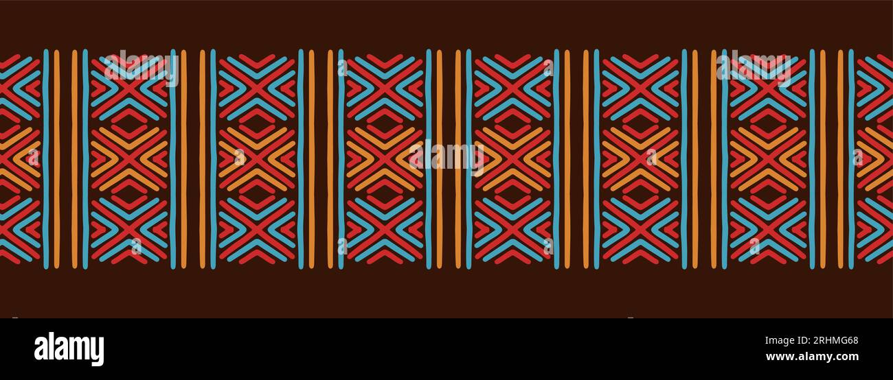 African symbols seamless pattern, Tribal ethnic drawing. Hand drawn ...