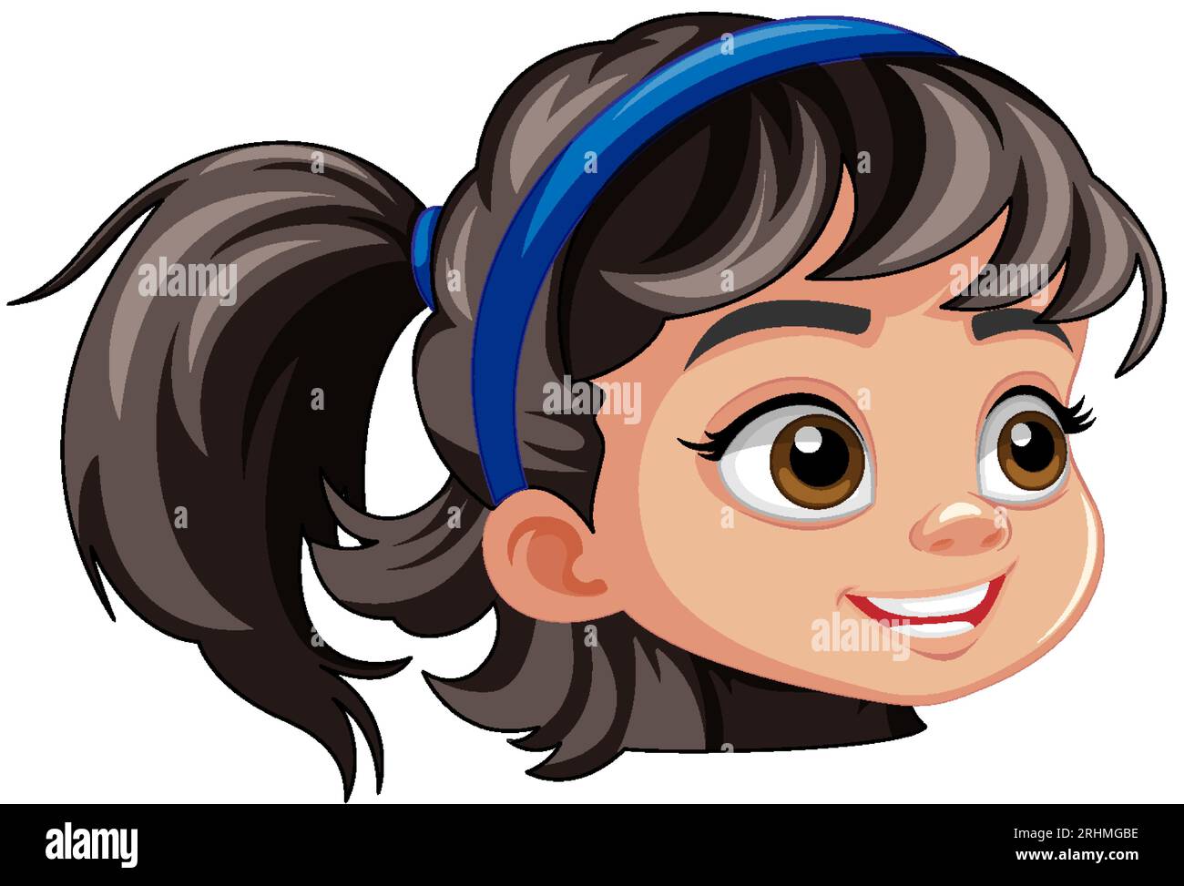 Cute Asian girl head cartoon illustration Stock Vector Image & Art - Alamy