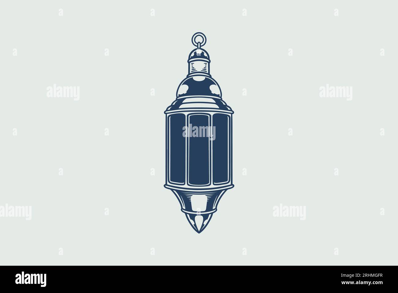 Hand drawing of big lantern ramadan theme isolated on white background ...