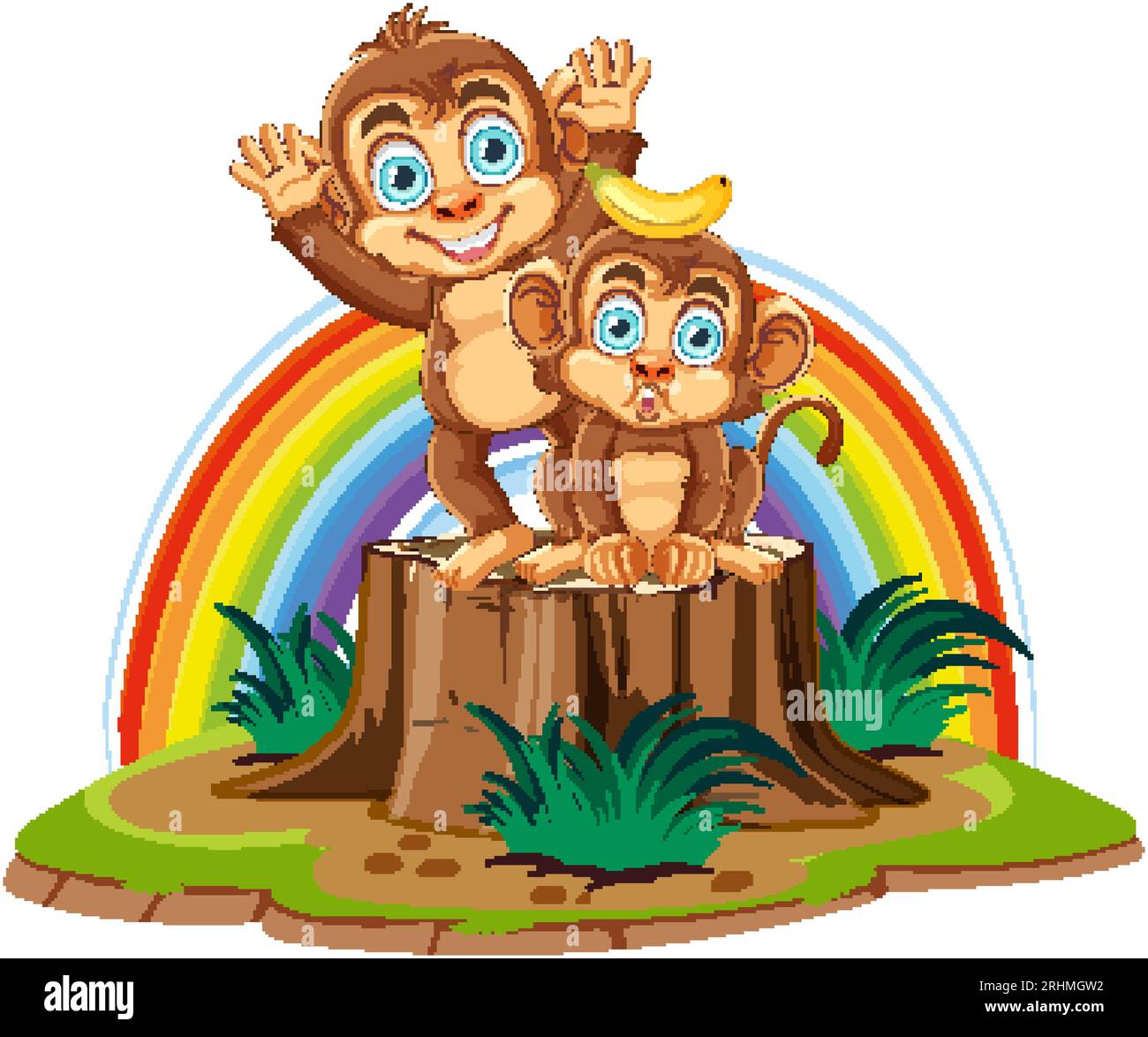 Funny Monkey Cartoon Characters illustration Stock Vector Image & Art ...