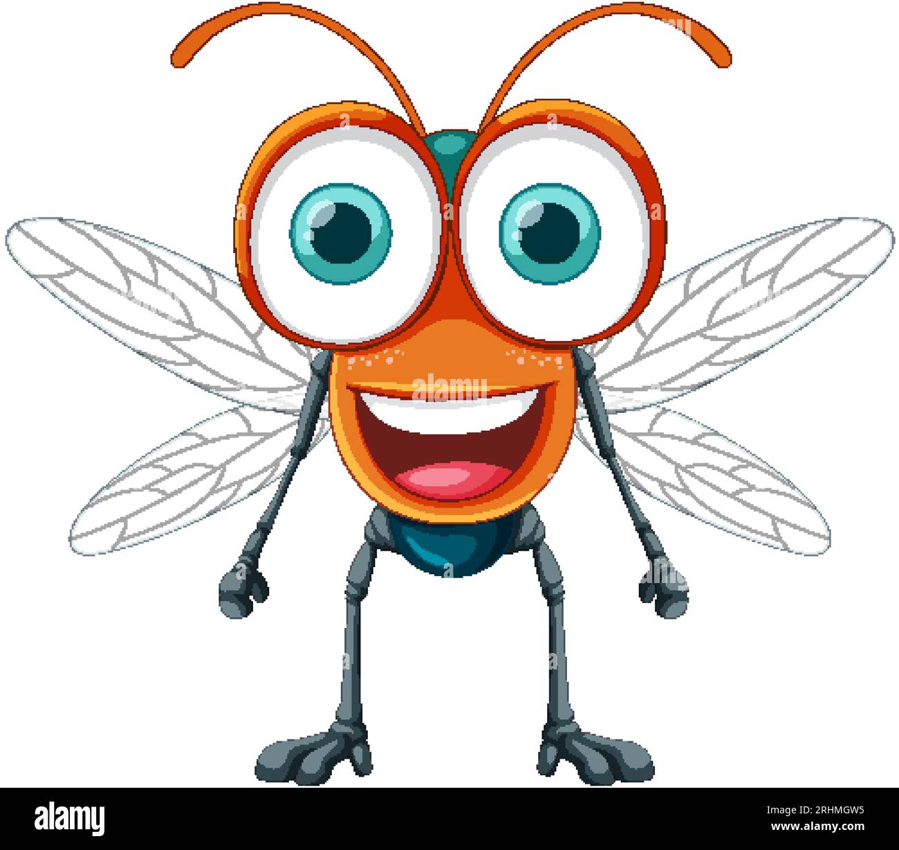 Happy fly cartoon character illustration Stock Vector Image & Art - Alamy