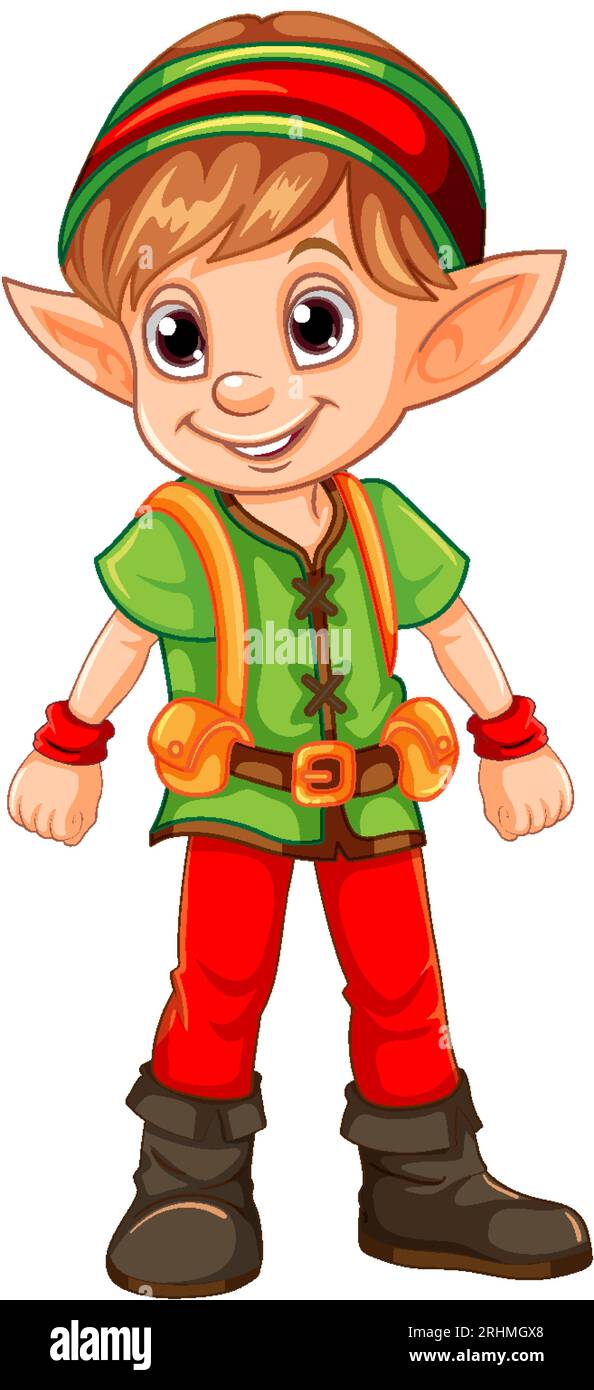 Boy Christmas Elf Character illustration Stock Vector Image & Art - Alamy