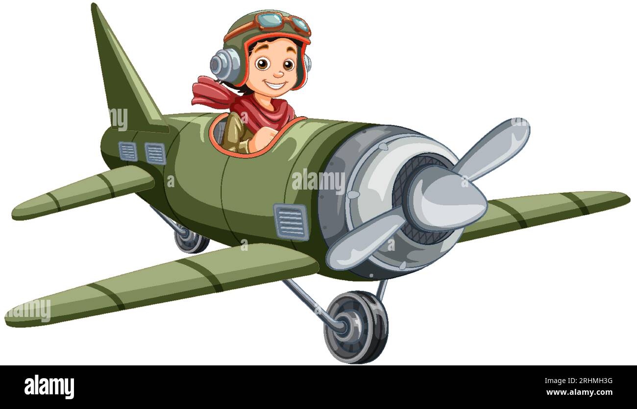 Military jet plane cartoon with pilot illustration Stock Vector Image ...