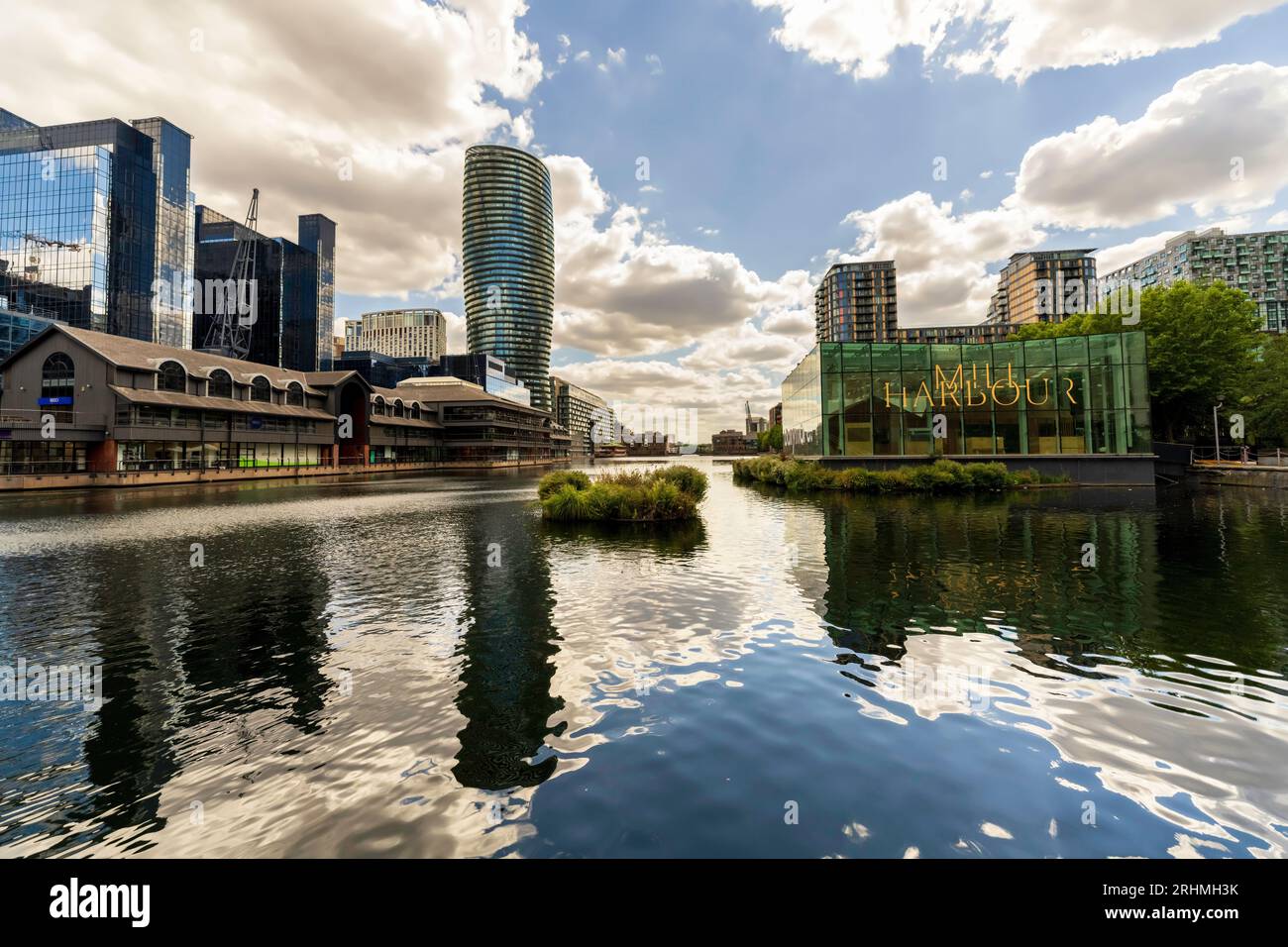 London, England, UK - August 5, 2022. Canary Wharf skyline. Located in ...