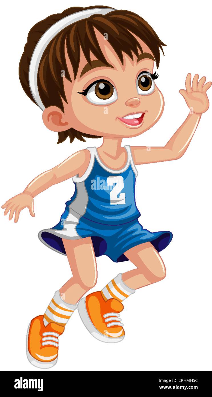 Cute basketball player cartoon character illustration Stock Vector ...