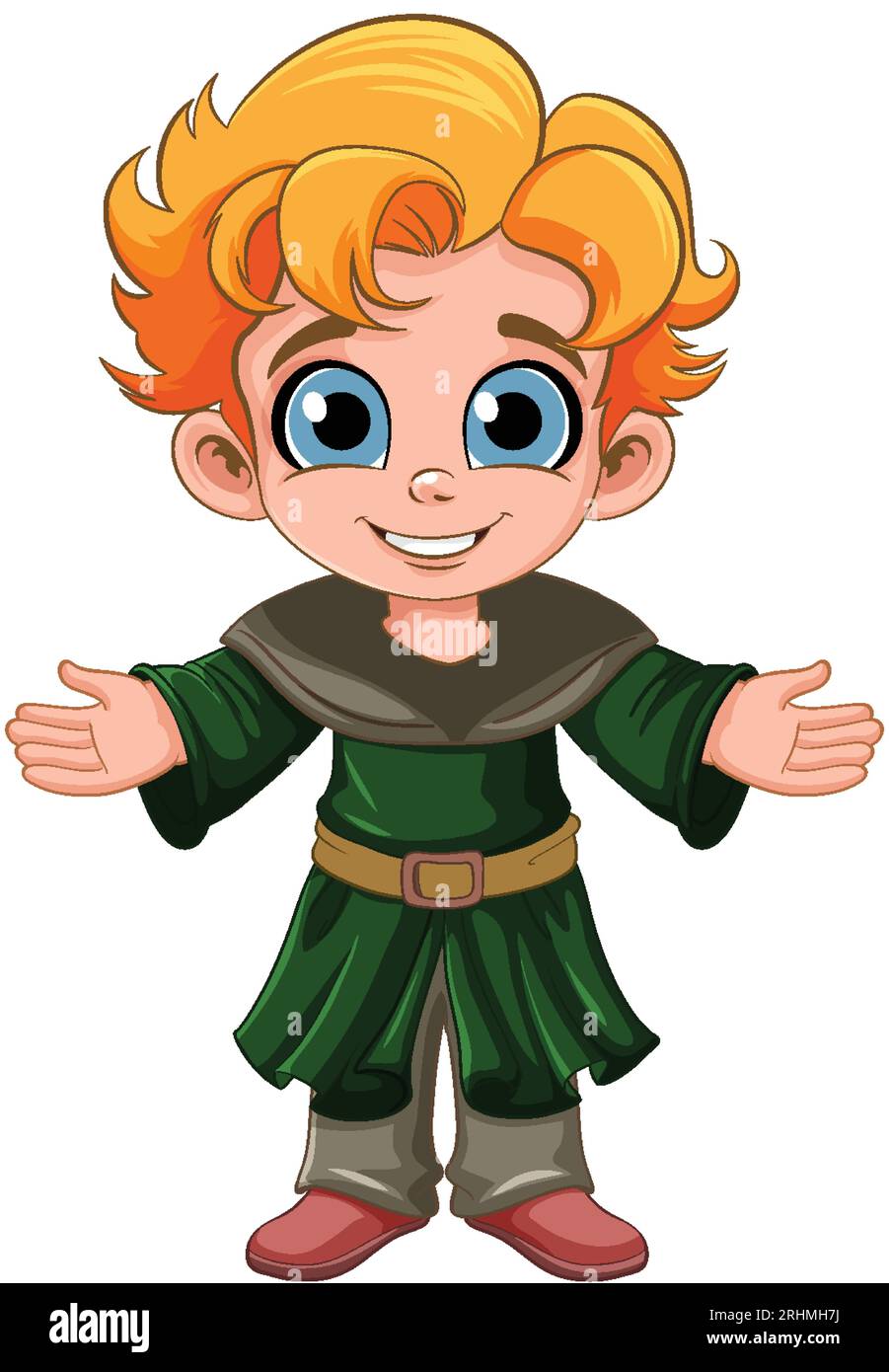 Young Saint medieval cartoon character illustration Stock Vector Image ...