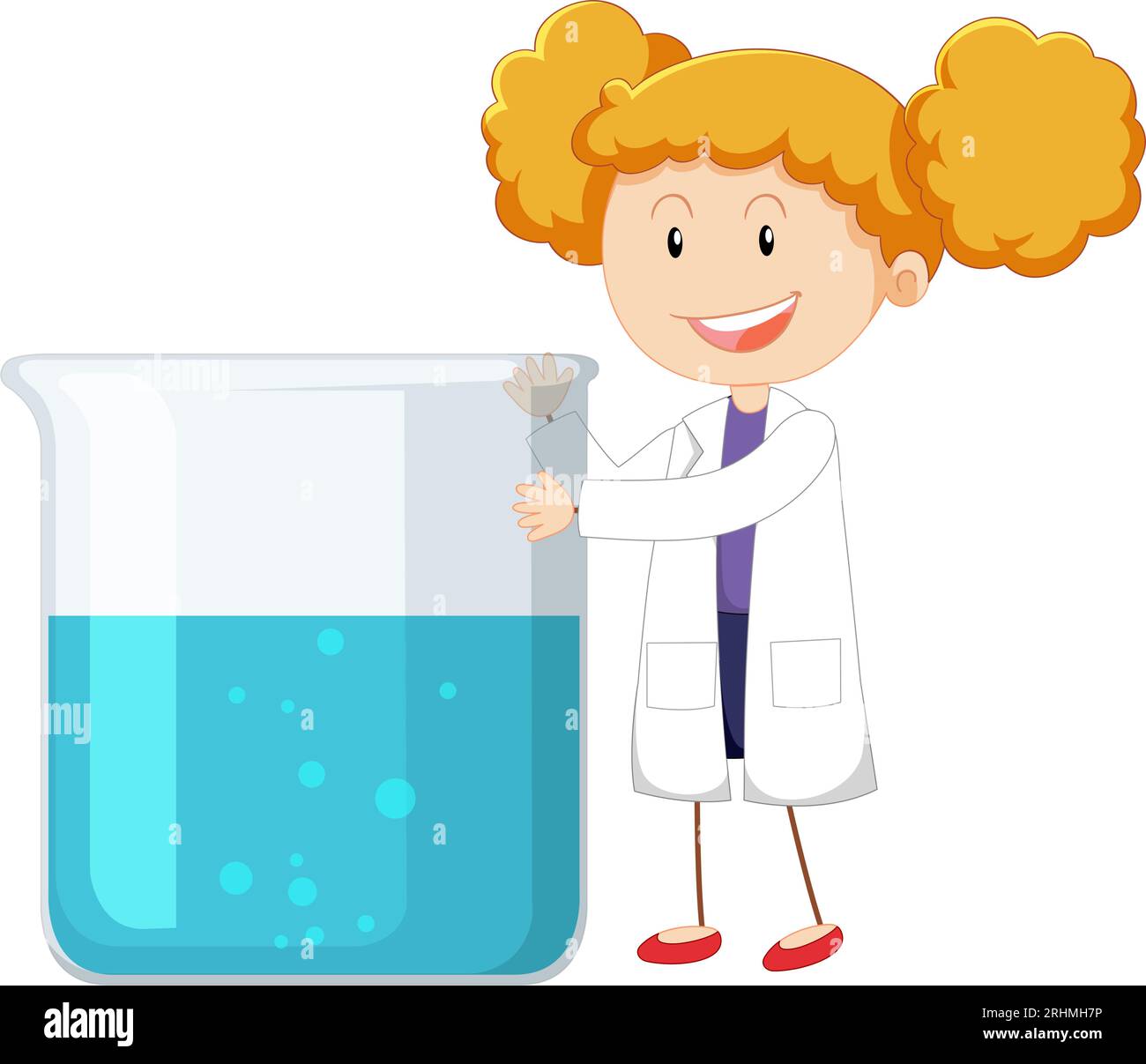 Adorable scientist wearing gown conducts experiment with beaker Stock Vector Image & Art - Alamy