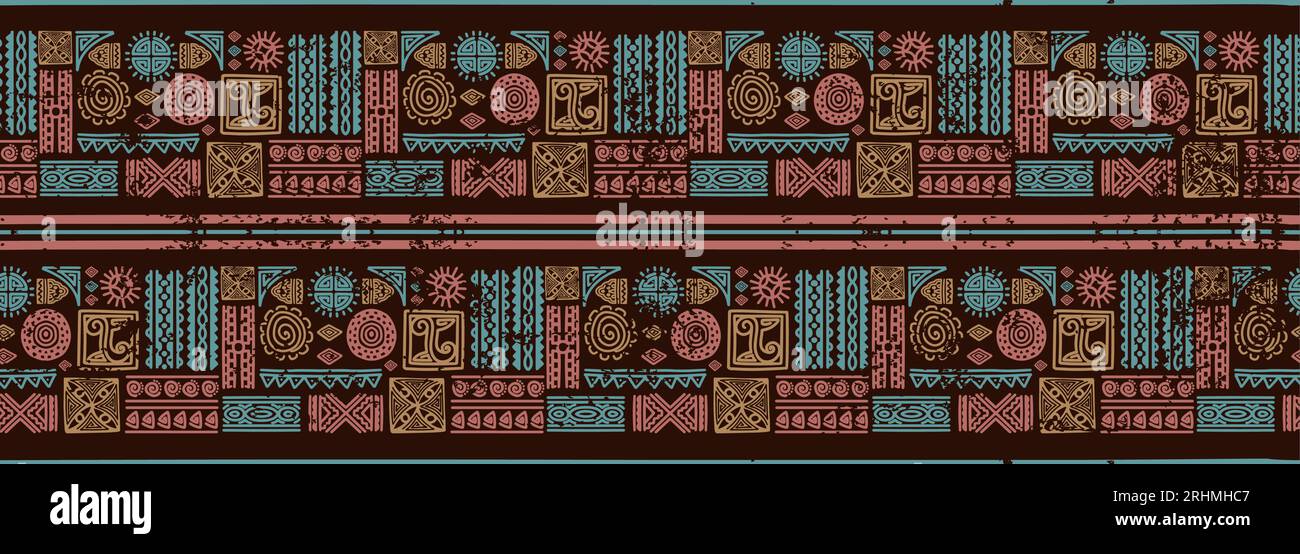 Tribal pattern vector. African line motifs. Seamless ethnic handmade ...