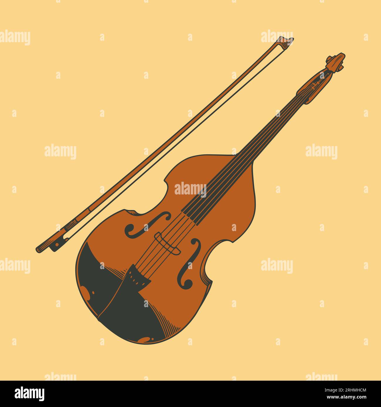 Double Bass Instrument Drawing
