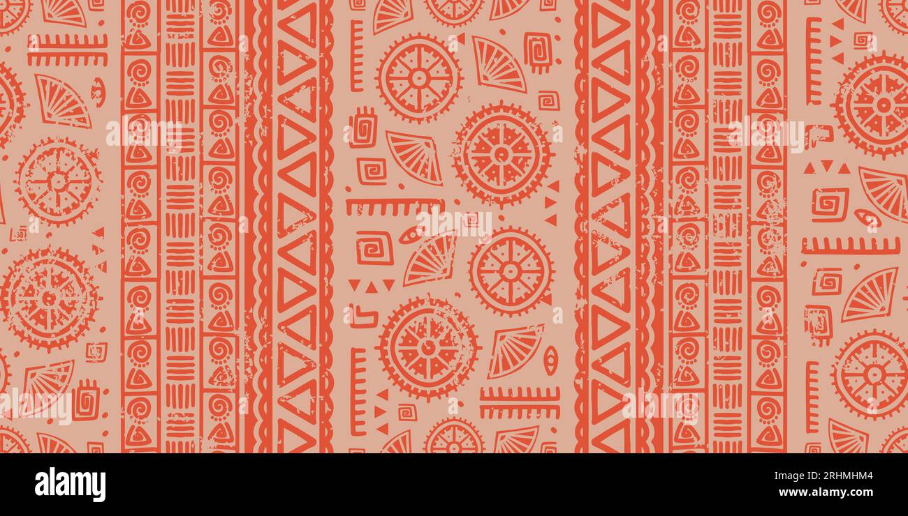 Ethnic motifs pattern, Tribal hand drawn abstract drawing. Vector ...