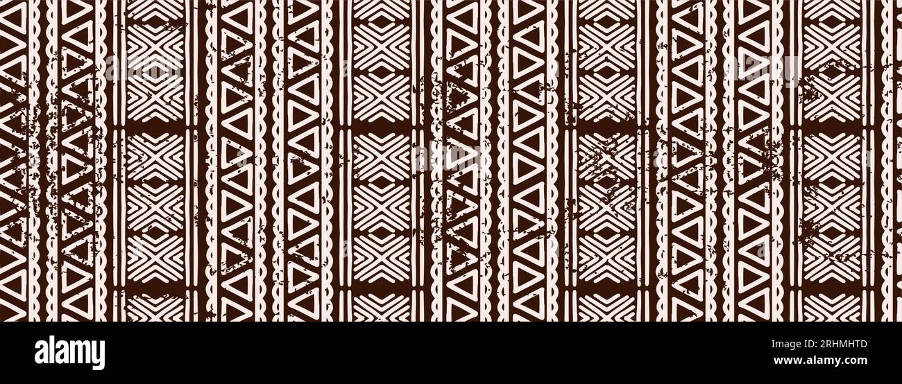Seamless tribal pattern. Ethnic Handmade vector line. Horizontal ...