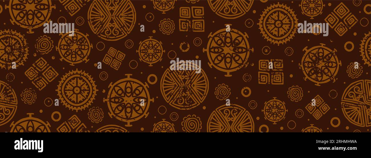 Background pattern with abstract circle ethnic. Decorative seamless ...