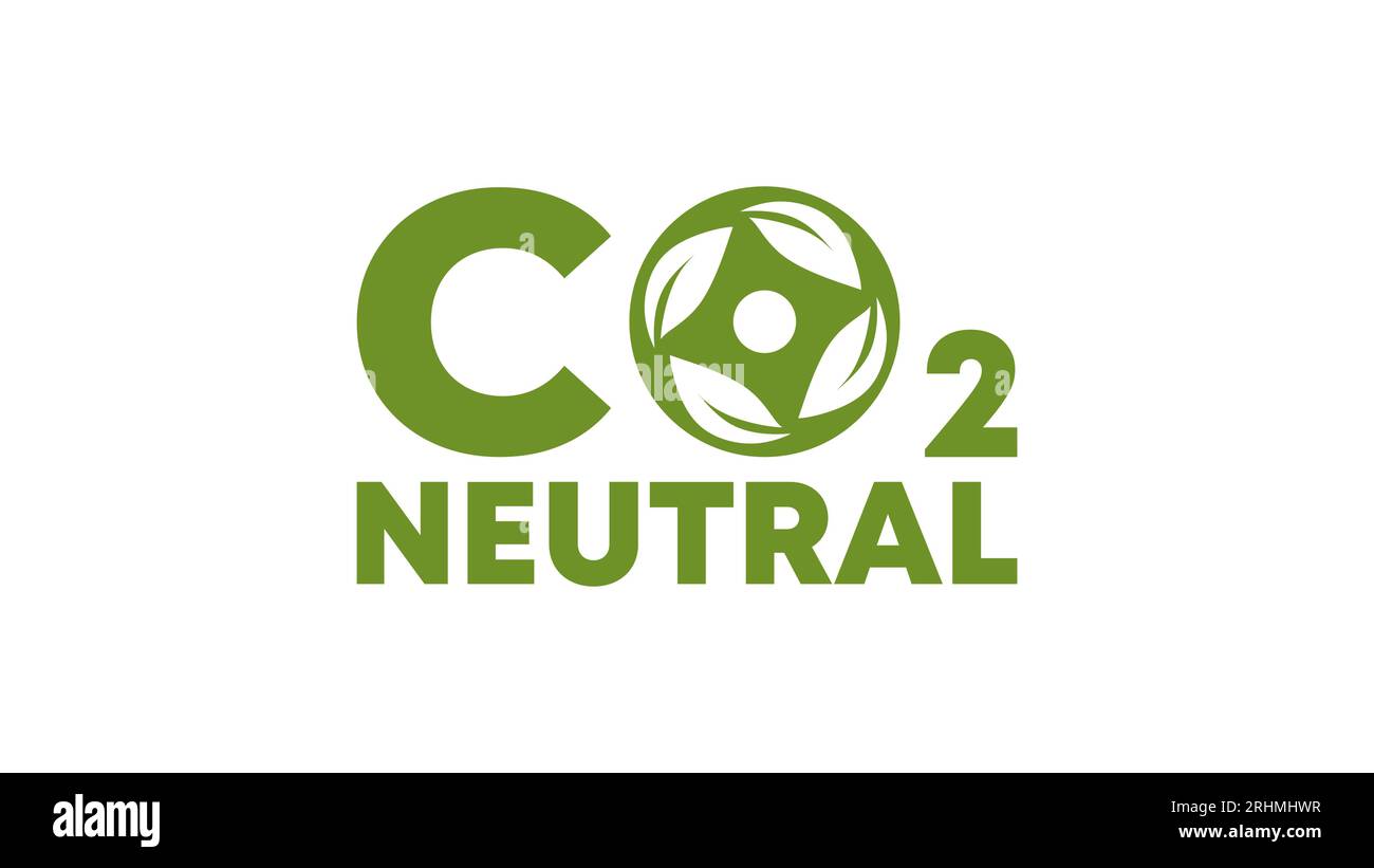 CO2 neutral vector, green stamp.Sustainable Atmosphere sign, Zero ...