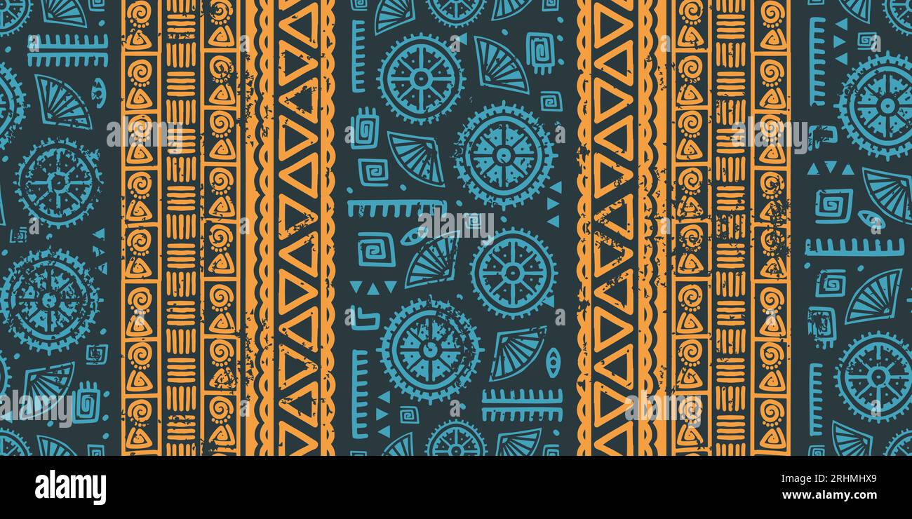 Ethnic stripe seamless ikat pattern. African aztec tribal geometric ...