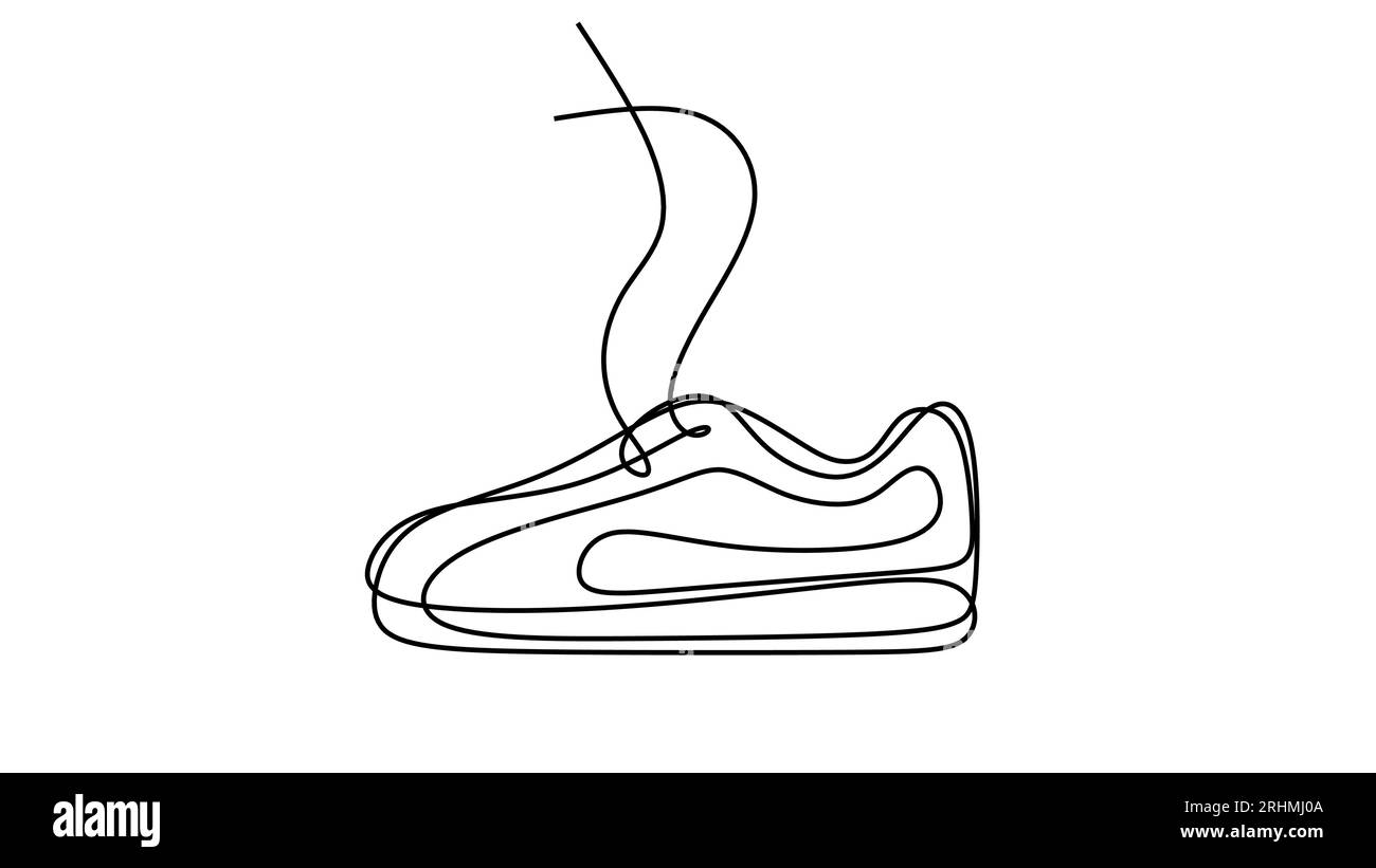 Shoe one line drawing continuous hand drawn Stock Vector Image & Art ...