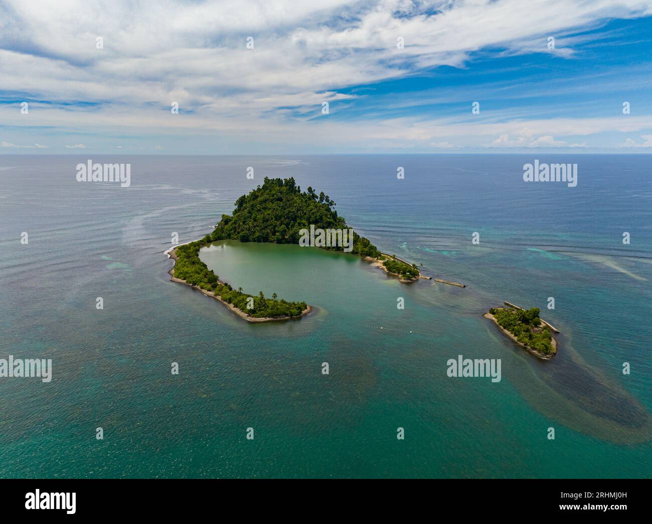 Beautiful landscape of Cabugao Island and blue sea. Blue skies and ...