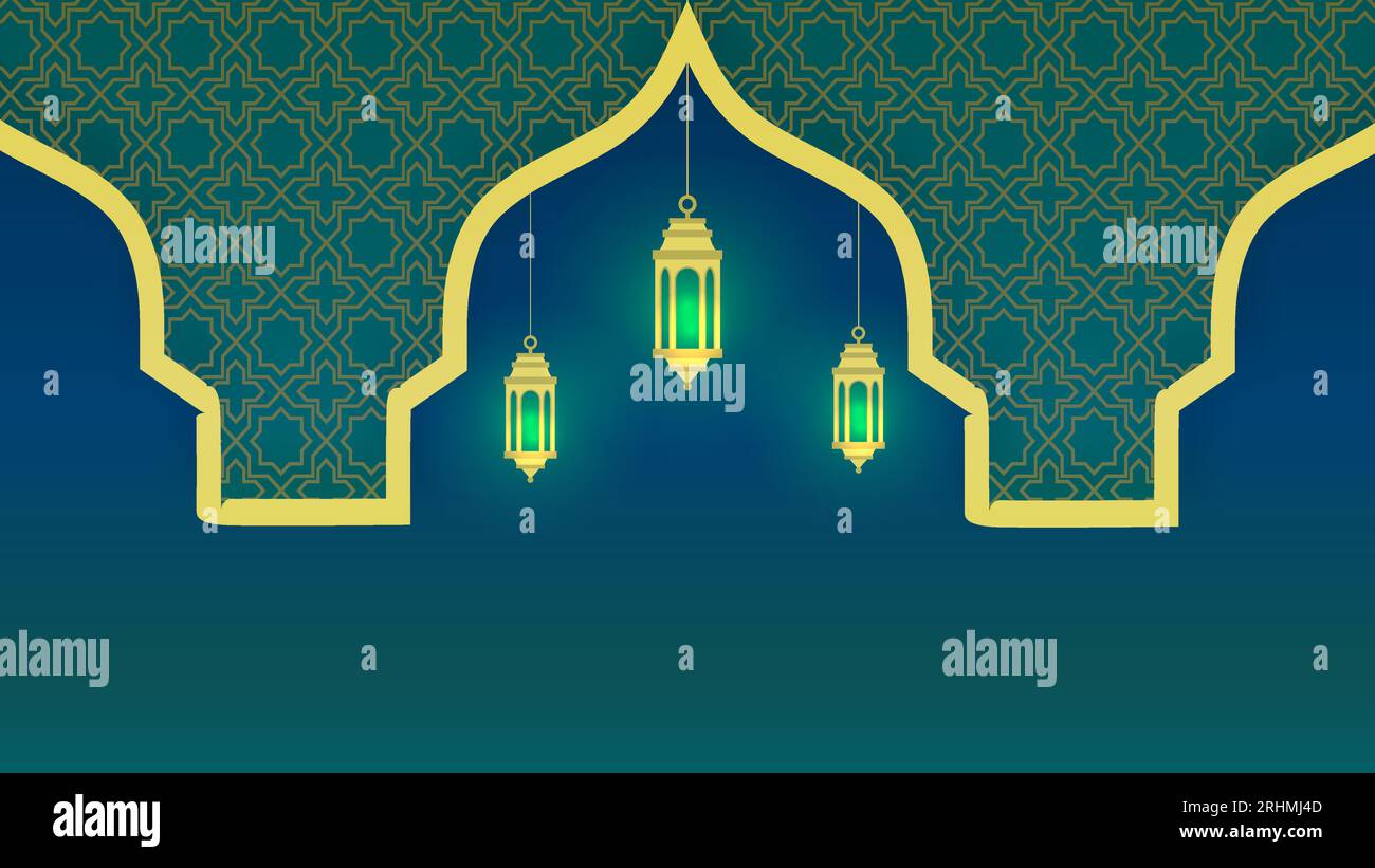 Hanging Islamic lantern background.Blank template with islamic ...