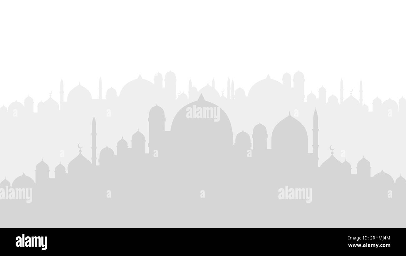 White big mosque silhouette isolated on white background Stock Vector ...