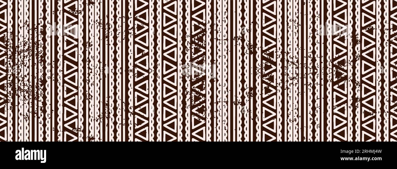 Seamless tribal pattern. Ethnic Handmade vector line. Horizontal ...