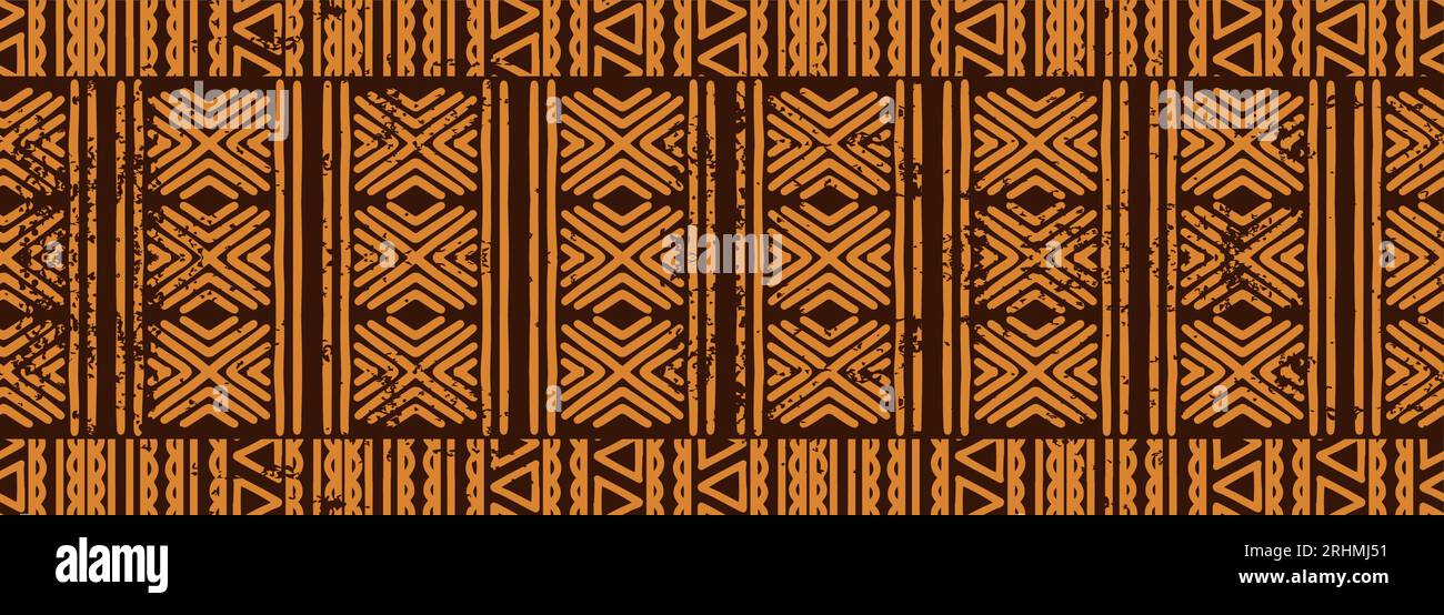 Seamless tribal pattern. Ethnic Handmade vector line. Horizontal ...