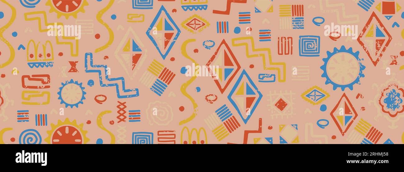 Landscape decorative ethnic style.Seamless pattern Australia culture ...