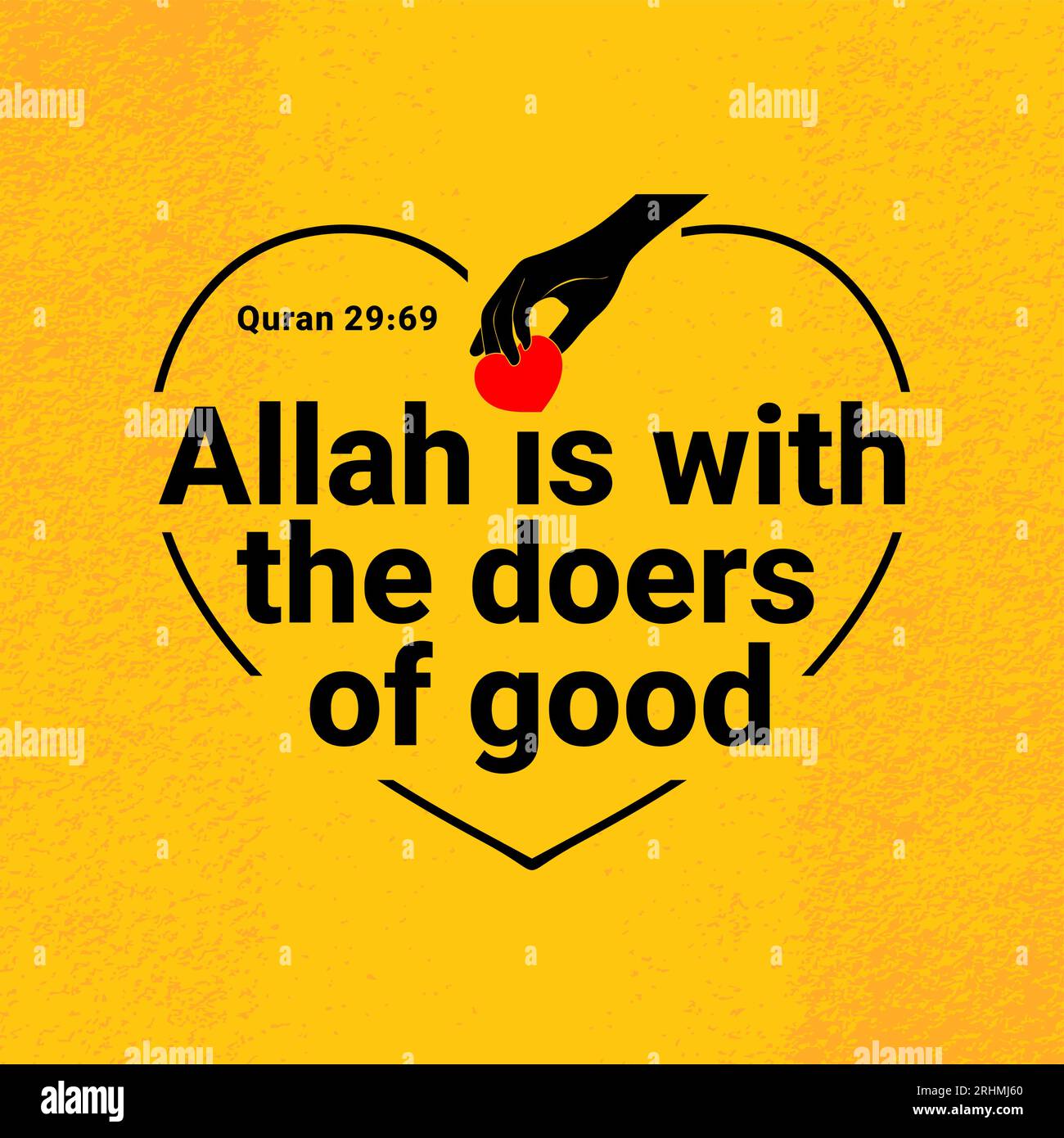 Allah is with the doers good, Muslim Quote and Saying background banner ...