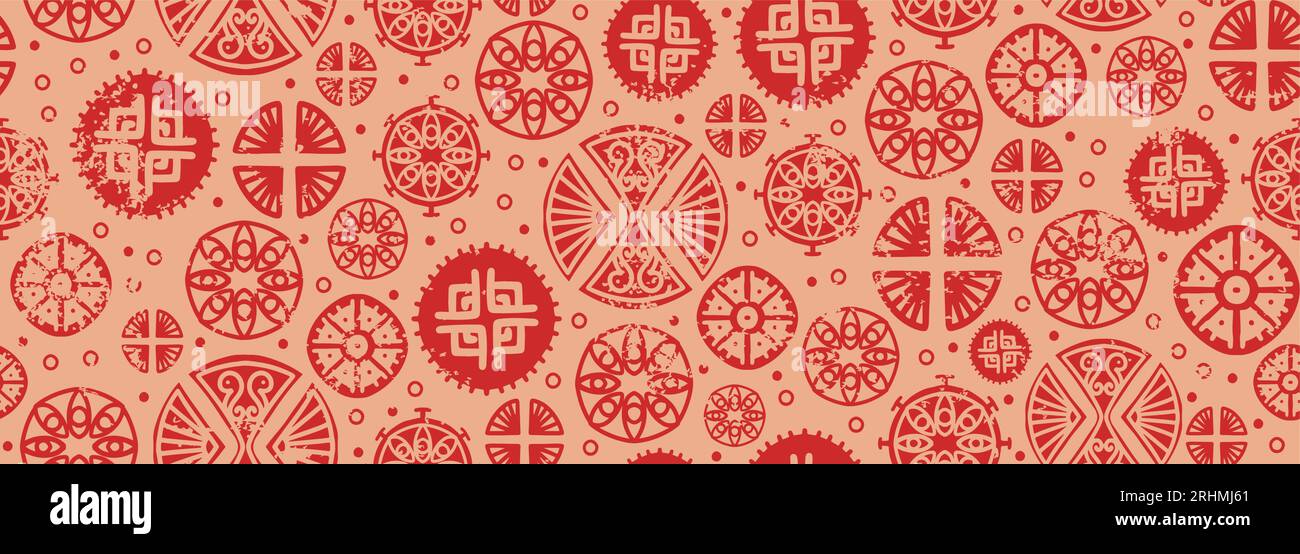 chinese pattern background. Vector image of seamless circle flower ...