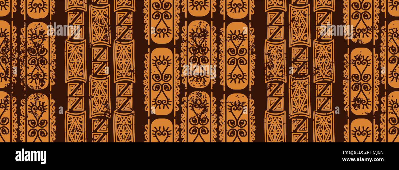 African symbols seamless pattern, Tribal ethnic drawing. Hand drawn ...