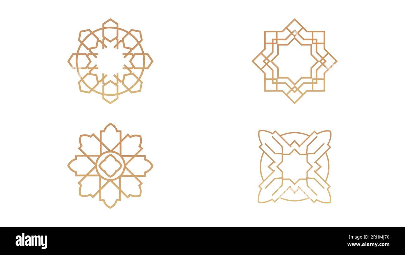 Four islamic shapes ornaments isolated on white background Stock Vector ...