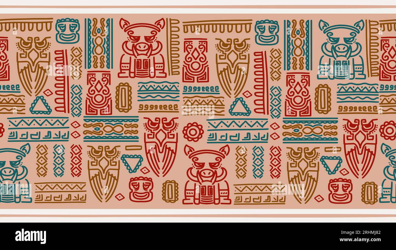 African pattern culture drawing. Hand drawn doodle vector, illustration ...
