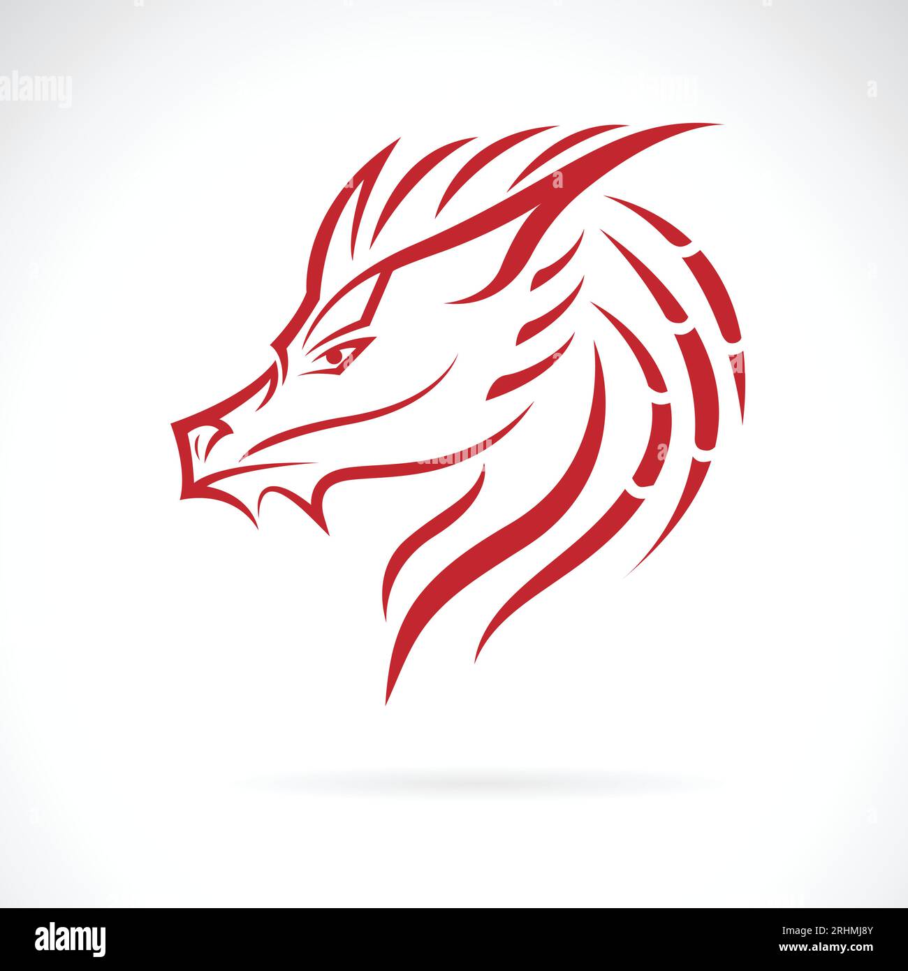Vector of a dragon head design on white background. Mythical creatures ...