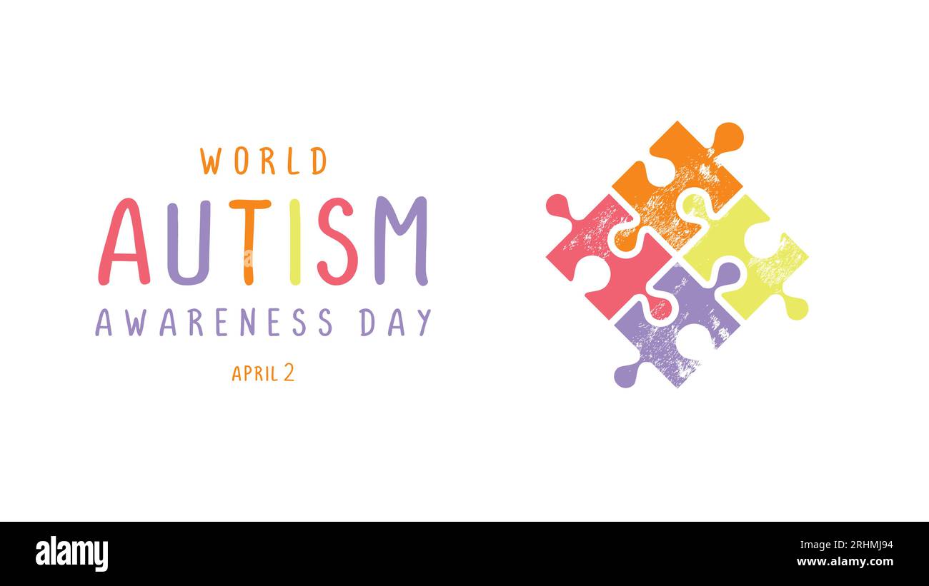 World autism awareness day banner poster isolated on white background ...
