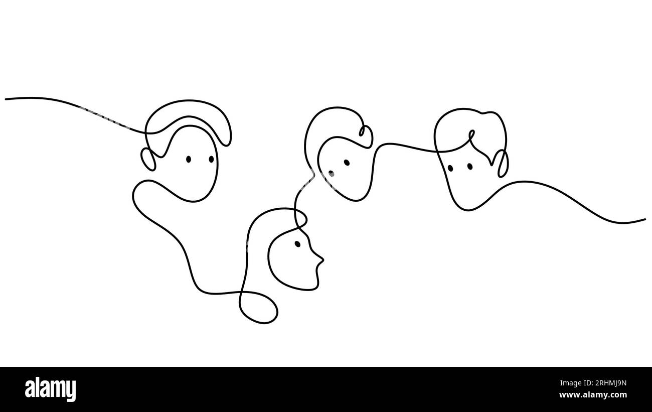 Single line drawing face hand hi-res stock photography and images - Alamy