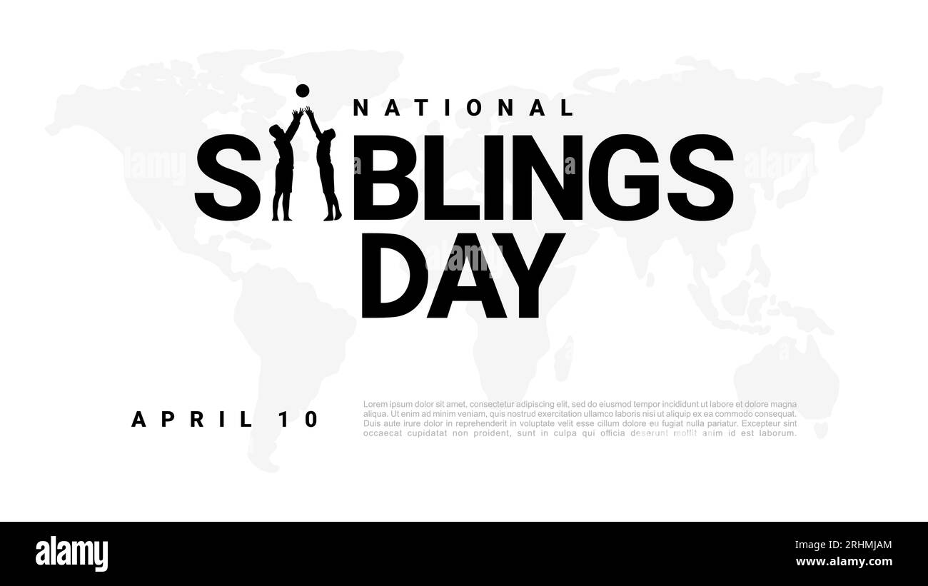 National siblings day banner poster isolated on white background ...