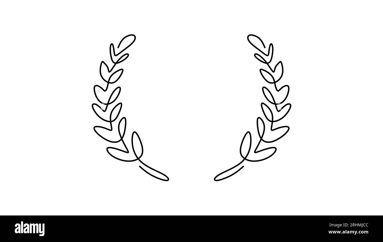 Laurel wreath black outline Cut Out Stock Images & Pictures - Alamy